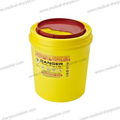 1.5L round medical sharps container