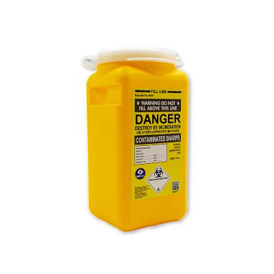 1.5L round medical sharps container